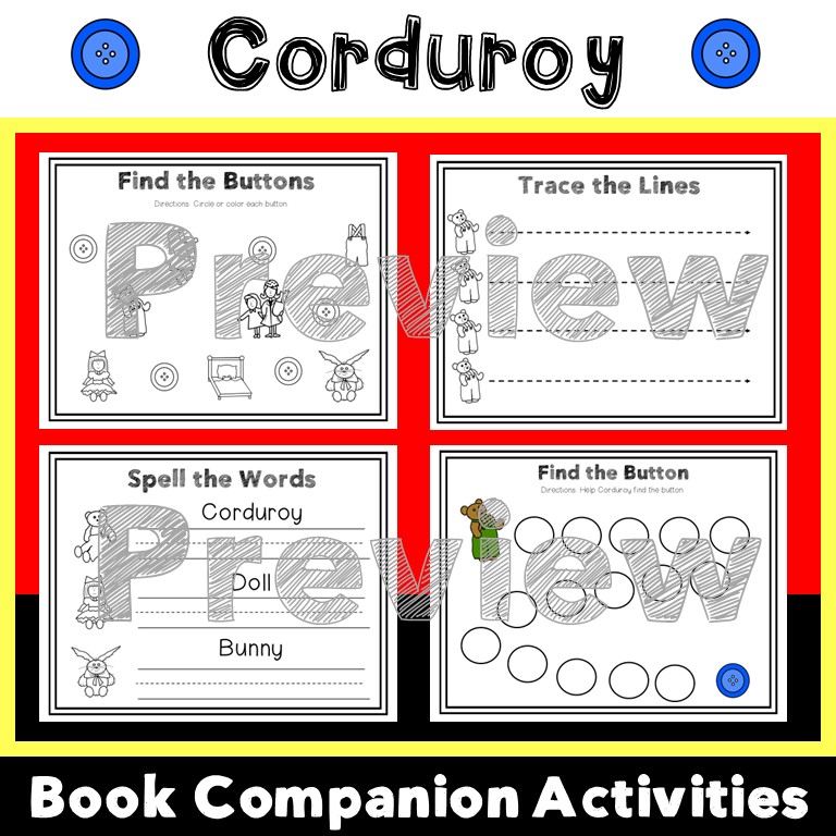 Corduroy- Book Companion Activities for Elementary & Special Education ...