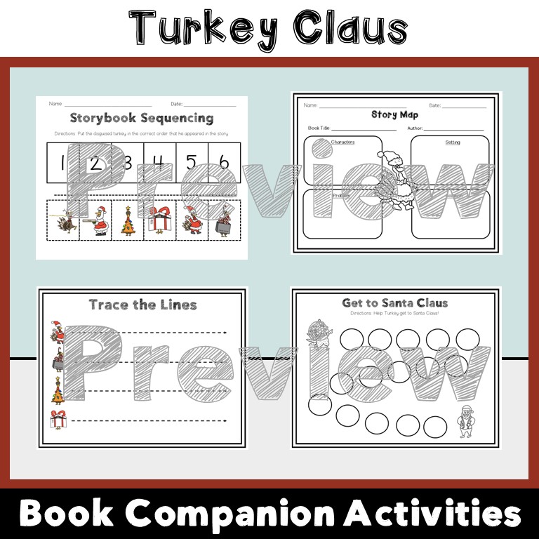 Turkey Claus- Book Companion Activities for Elementary and Adapted ...