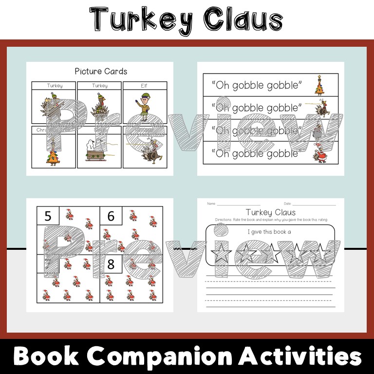 Turkey Claus- Book Companion Activities for Elementary and Adapted ...