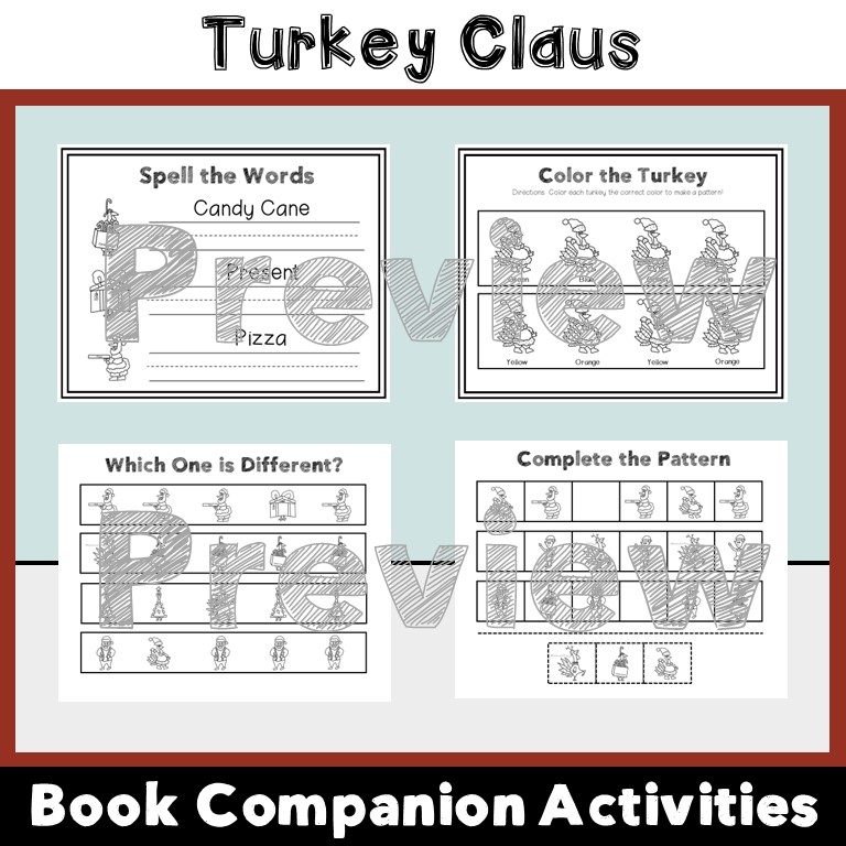 Turkey Claus- Book Companion Activities for Elementary and Adapted ...