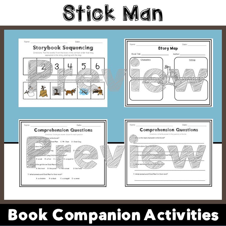 Stick Man- Book Companion Activities for Elementary and Adapted Special ...
