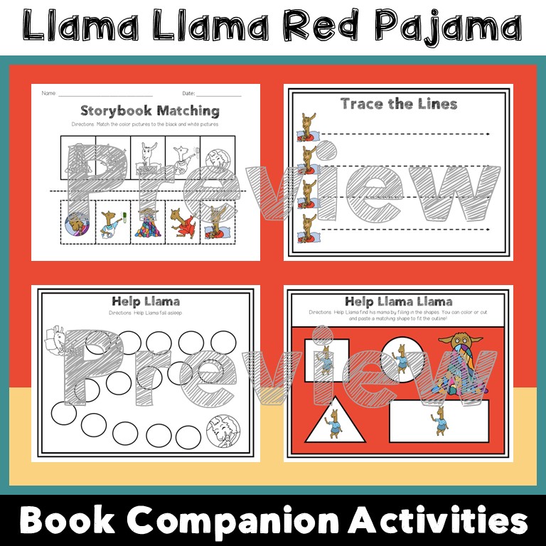 Llama Llama Red Pajama- Book Companion Adaptive Activities for ...