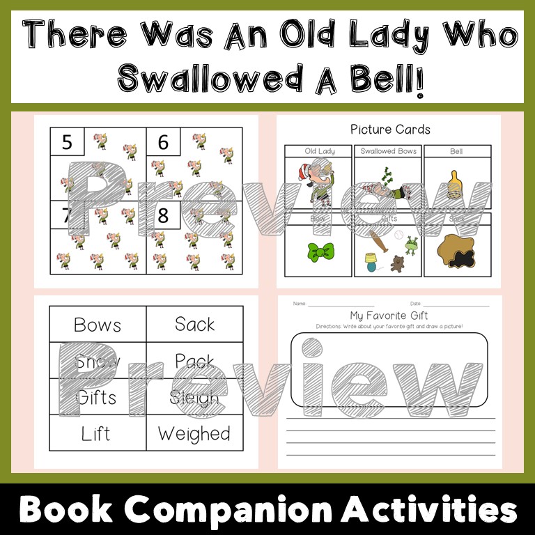 There Was An Old Lady Who Swallowed A Bell- Book Activities Elem ...