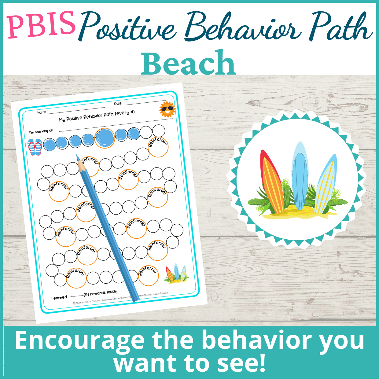 PBIS Positive Behavior Path- Beach - Classful