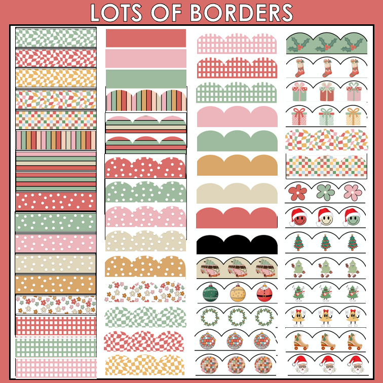 Christmas Bulletin Board Kit | December Retro Groovy Theme | Countdown ...