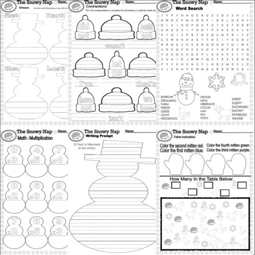 The Snowy Nap Jan Brett Winter Book Study Companion Reading ...