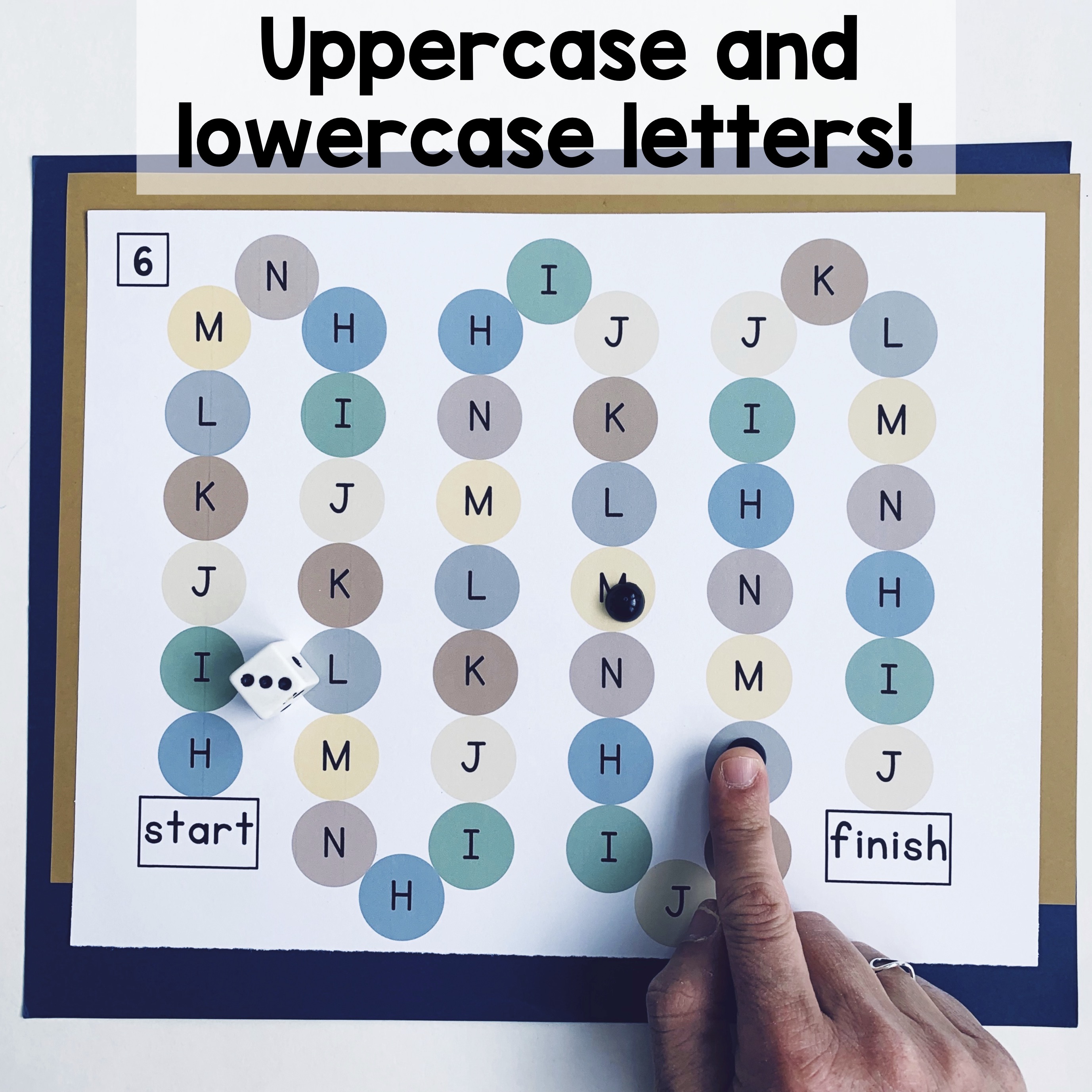 Letter Sound Alphabet Board Game - Neutral Colors, Plain Font - Phonics ...