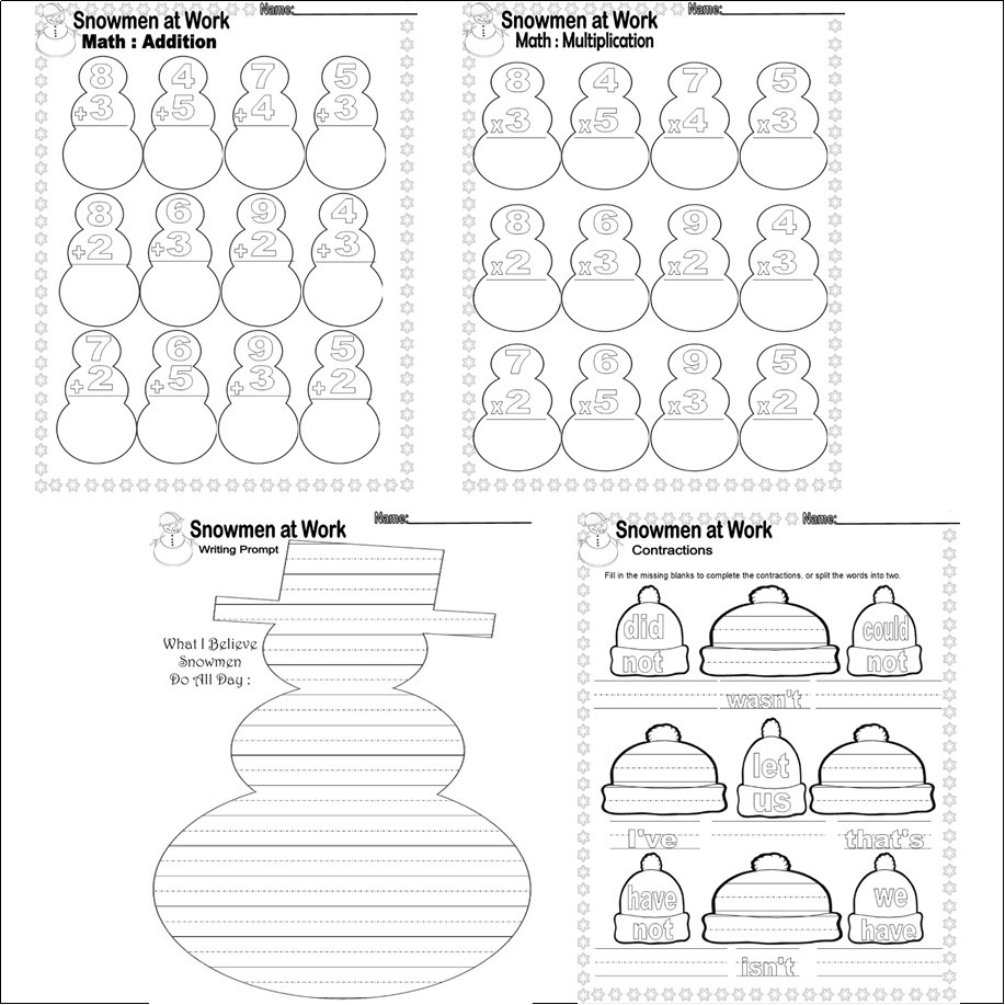 Snowmen At Work Winter Book Study Companion Reading Comprehension ...