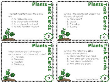 Parts of a Plant, Plant Life Cycle, Plant Needs and More Task Cards ...