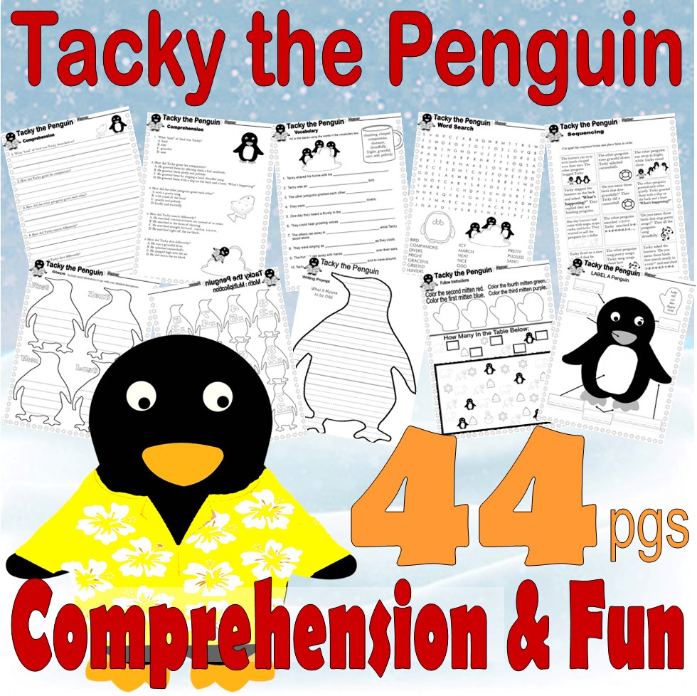 Tacky the Penguin Winter Book Study Companion Reading Comprehension ...