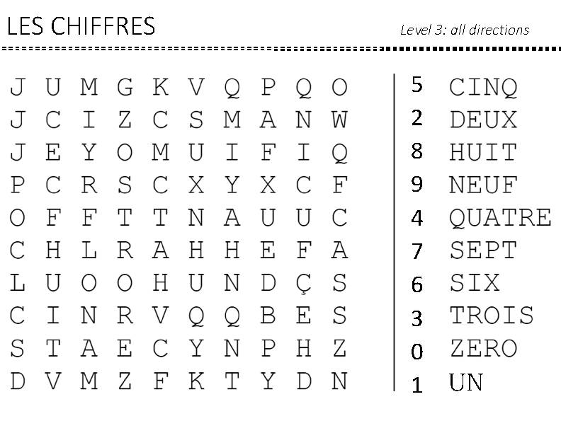 French - Beginners - Word Search Puzzles - Classful