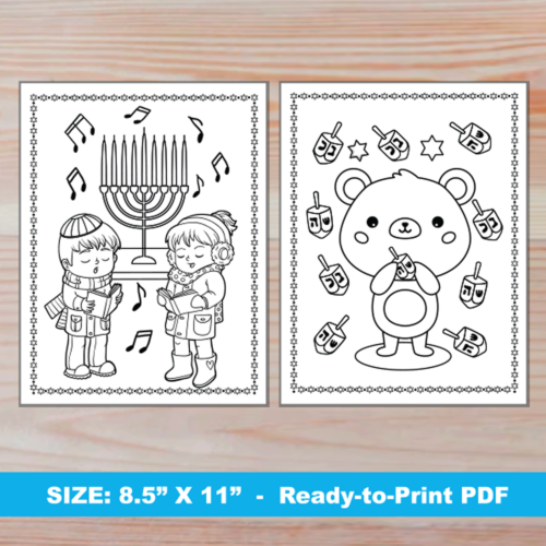 Hanukkah Coloring Pages For Kids | Jewish Holiday PRINTABLE Activity ...