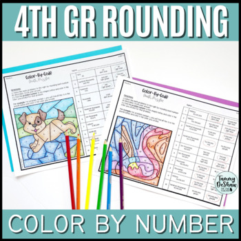 Rounding Color By Number 4th grade multi digit numbers - Classful