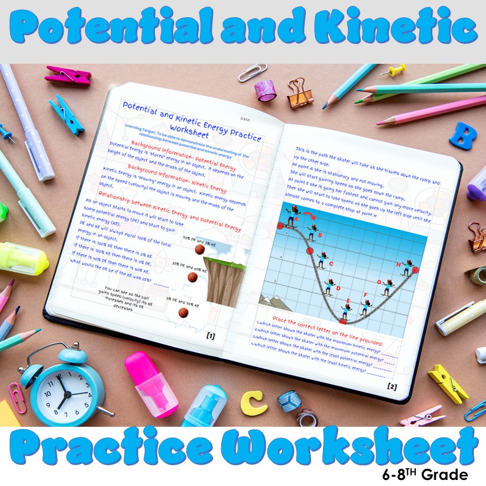 Potential and Kinetic Energy Practice Worksheet - Classful