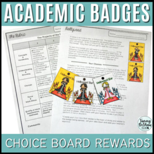 Academic Badges for Choice Boards | Reward System for Positive Academic ...