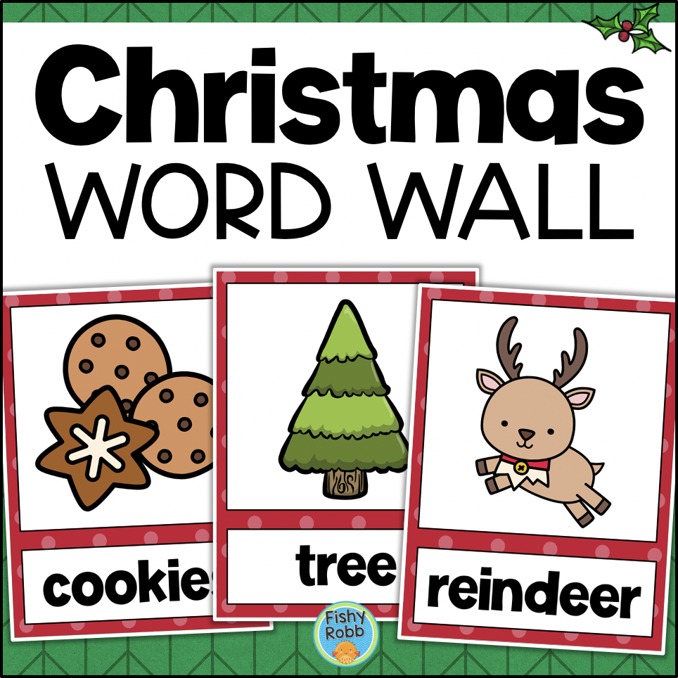CHRISTMAS Word Wall Vocabulary Cards & Worksheets Word Search ABC Order ...
