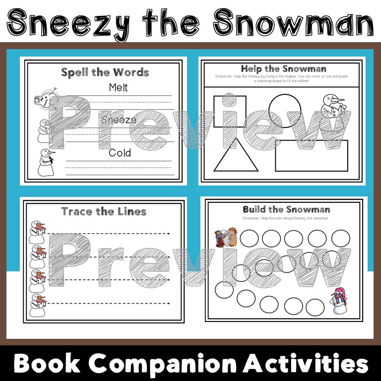 Sneezy the Snowman- Book Companion Activities - Elementary and Adapted ...