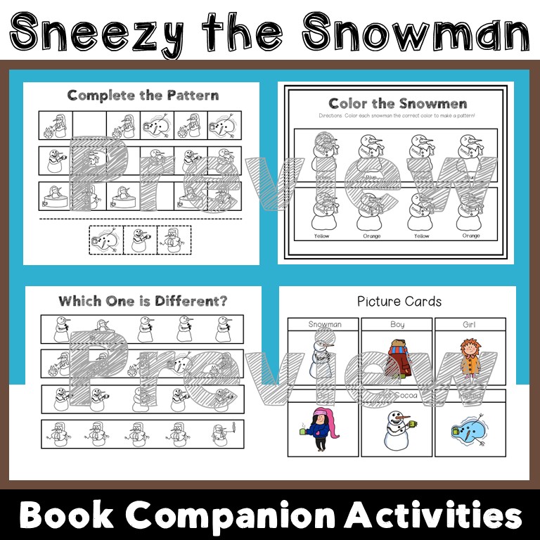 Sneezy the Snowman- Book Companion Activities - Elementary and Adapted ...