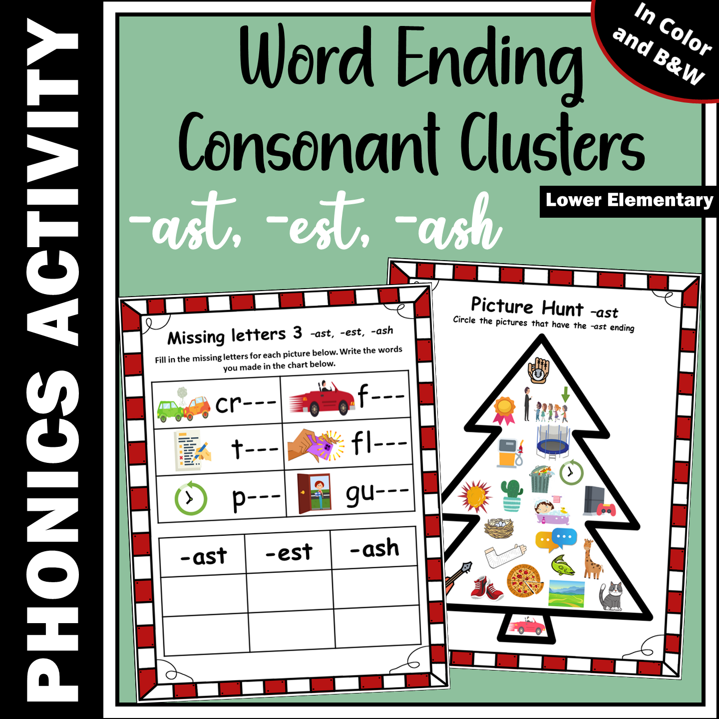 Final Consonant Blends - AST, EST, ASH - Winter Phonics Activities ...