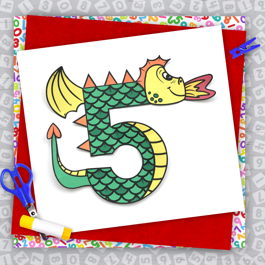 Number Craft | Five | Dragon - Classful