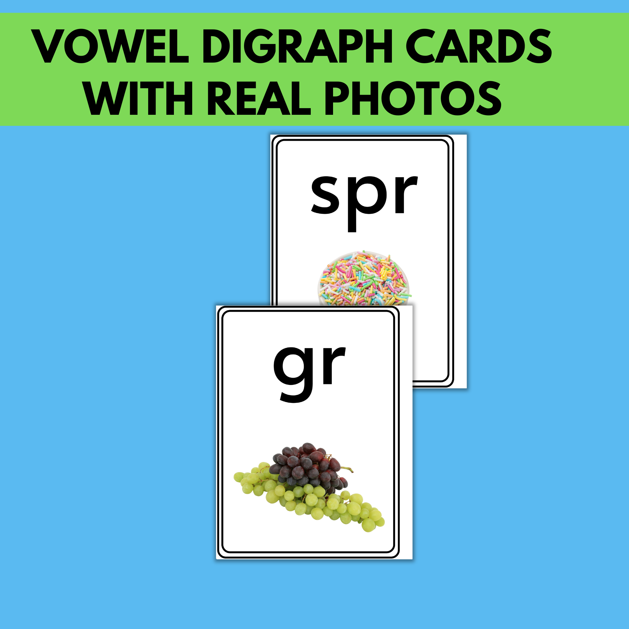 Vowel Digraph Bulletin Board Cards, Vowel Digraph Board, Phonics ...