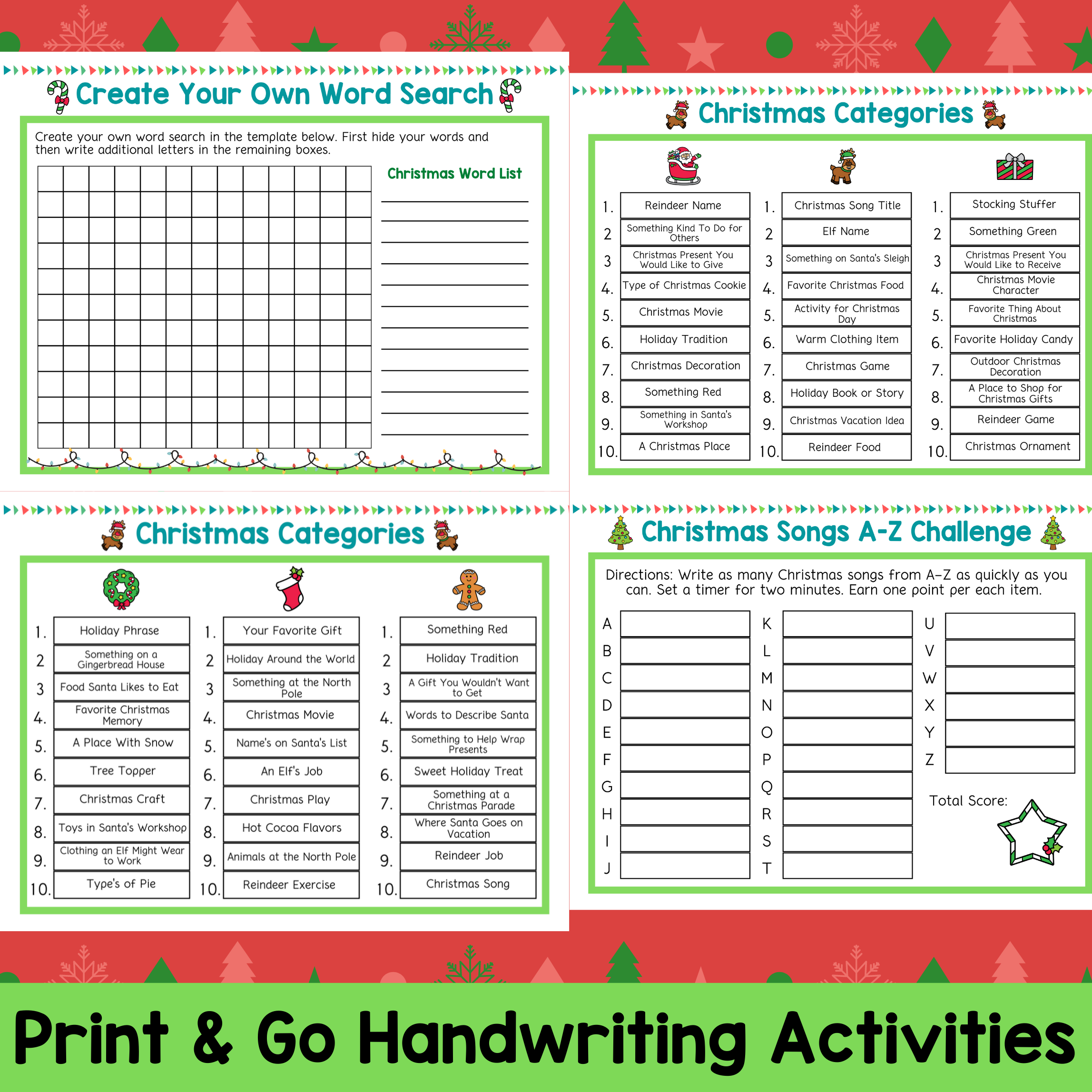 Christmas OT Handwriting Games and Activities - Classful