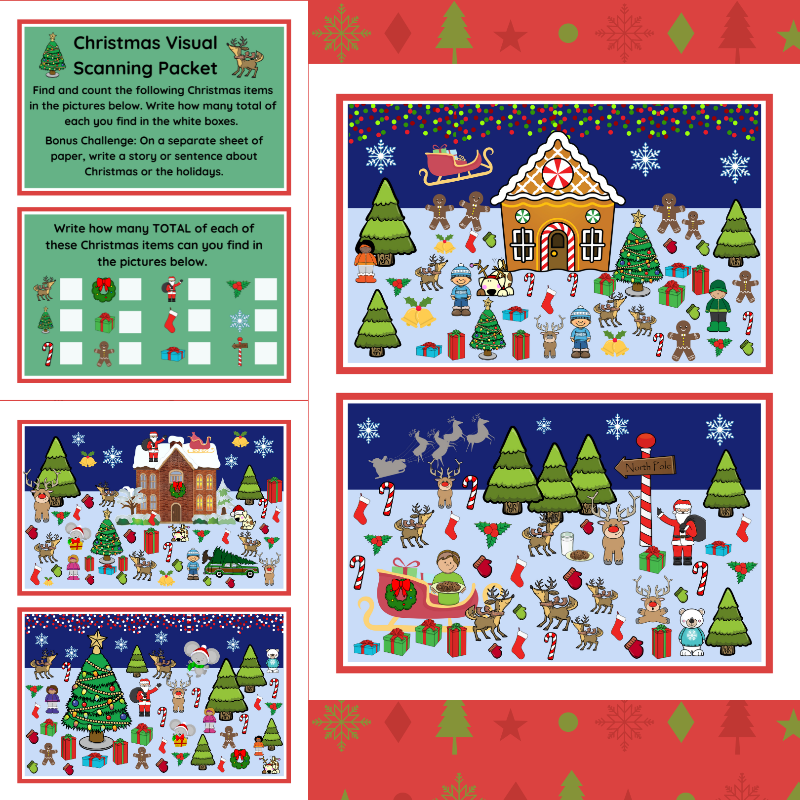 Christmas Visual Scanning Packet - Classful