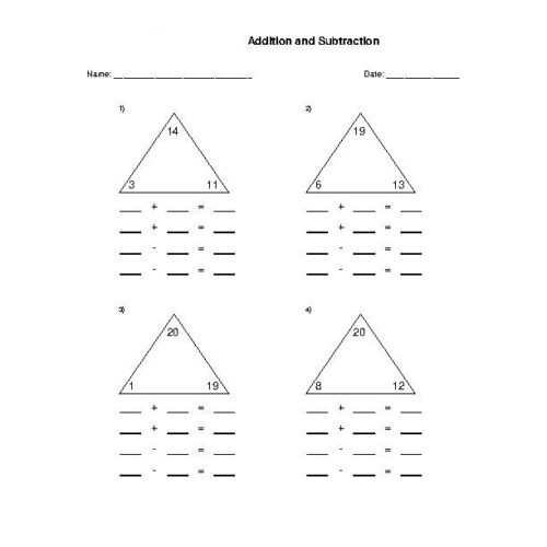 BASIC FACTS ADDITION AND SUBTRACTION WORKSHEETS - Classful