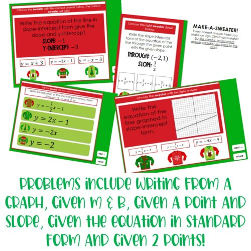 Writing Linear Equations Digital Game - Classful