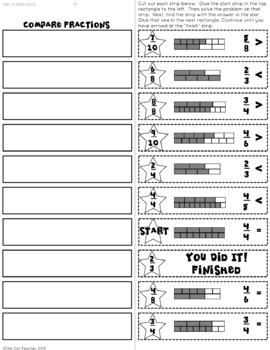 Comparing Fractions | Start2Finish Math Puzzles | Printable & Digital ...