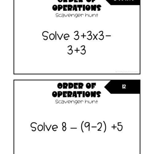 Order of Operations Scavenger Hunt - Classful