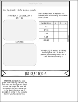 Divisibility Rules Practice and Review Flip Book - Classful