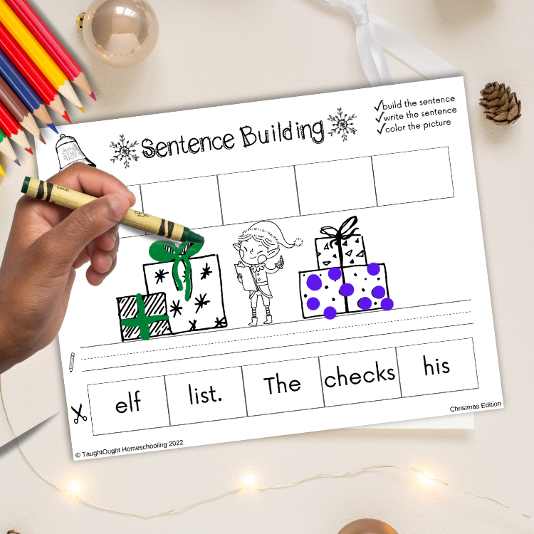 Finger-Spacing Support Tool & Writing Sentence Building Worksheets ...