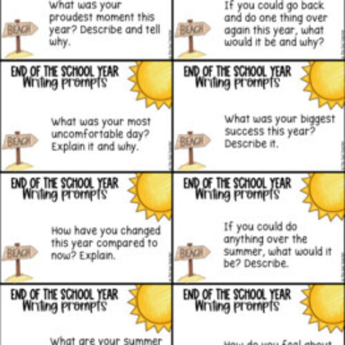 End of the Year Writing Prompts and Reflections - Classful