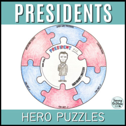 President's Day Activities or Presidents Biography Puzzles - Classful