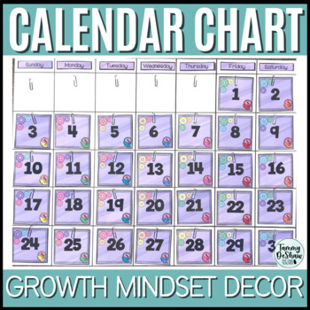 Growth Mindset Calendar and Weather Chart Set {EDITABLE too!} - Classful