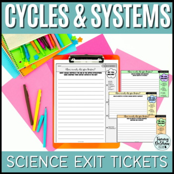 Cycles and Systems Science Exit Tickets or Science Writing Prompts ...