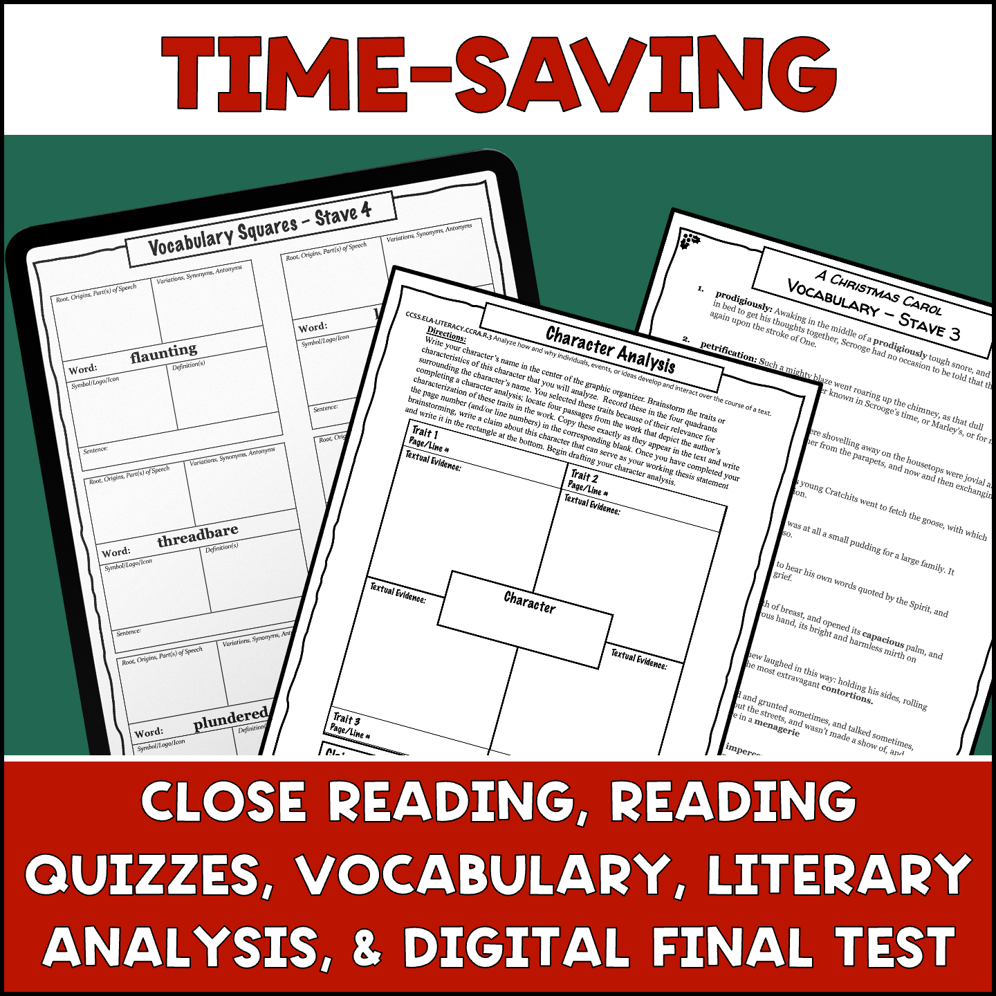 A Christmas Carol - Novel Unit - Digital & Printable - Entire Text of ...