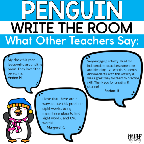 Write the Room Activities for January | Penguin Sight Word Activity ...