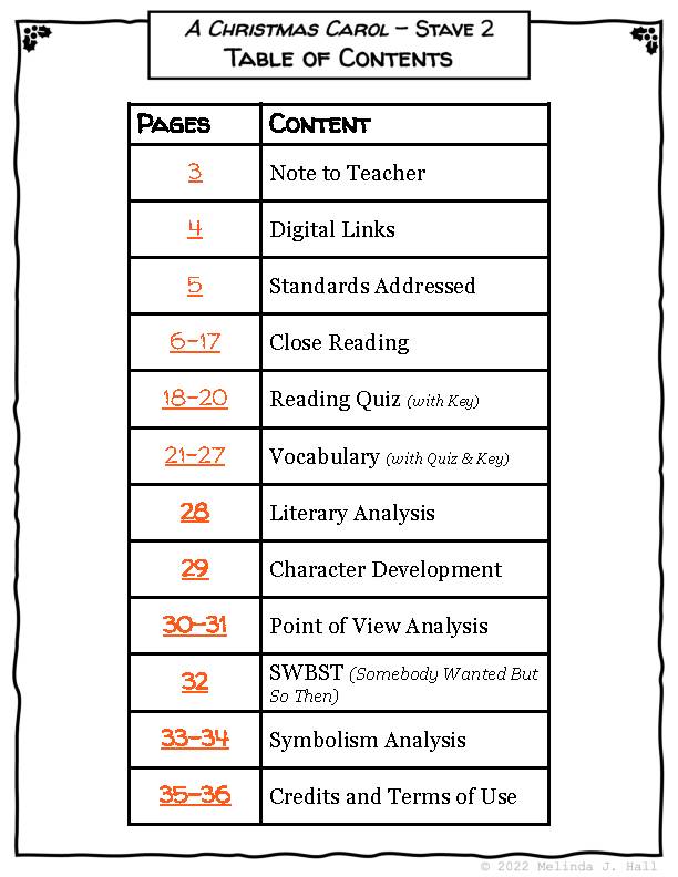 A Christmas Carol - Stave 2 - Digital & Printable - Chapter Pack - Classful