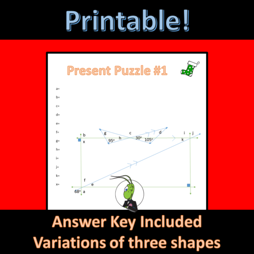 Christmas Missing Angles Puzzle Geometry | Angle Relationships - Classful