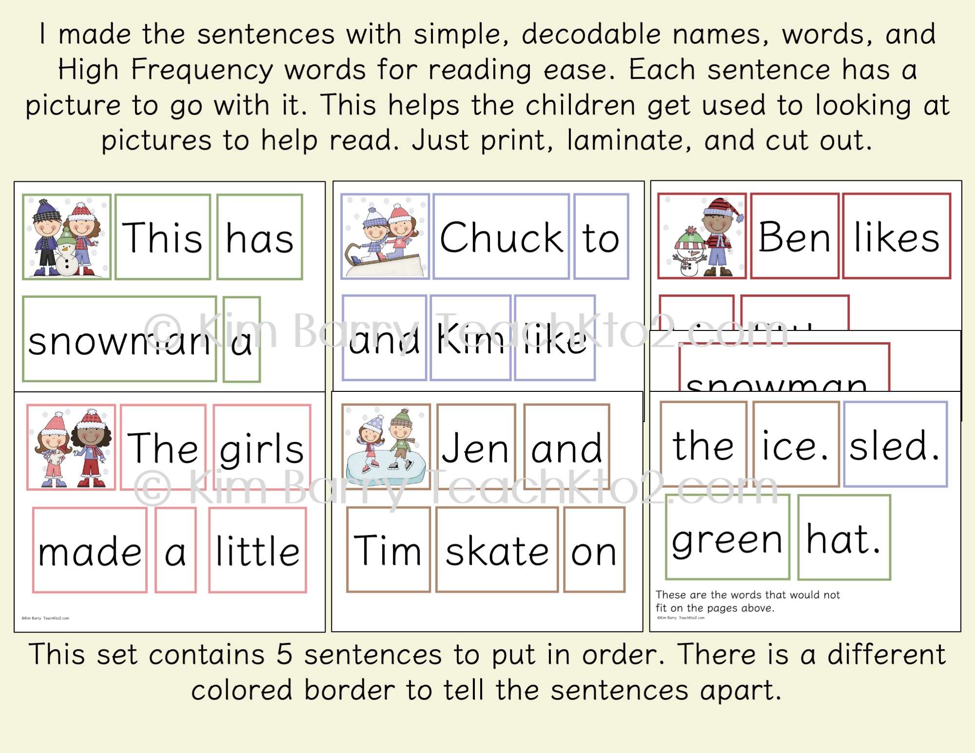 Sentence Fluency Grades 1-2 Make a Sentence Winter Literacy Centers ...