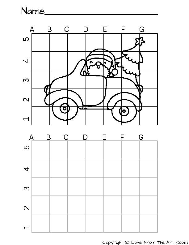 Christmas/Hanukkah/Winter Grid Drawings - Art Sub Plans - Classful