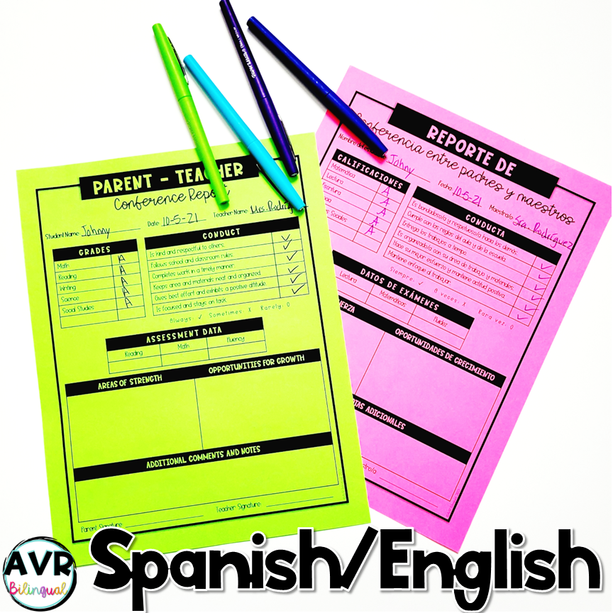 Bilingual Parent Teacher Conference Forms Pack | Print & Go | Editable ...