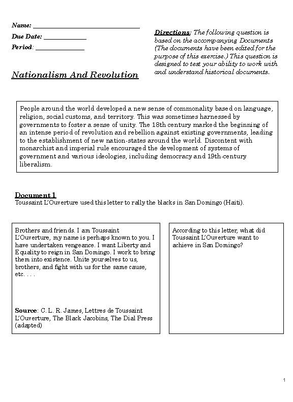 French Revolution- CRQ - Classful