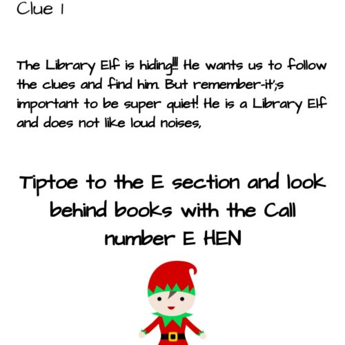 Library Shelf Elf Scavenger Hunt and coupons - Classful