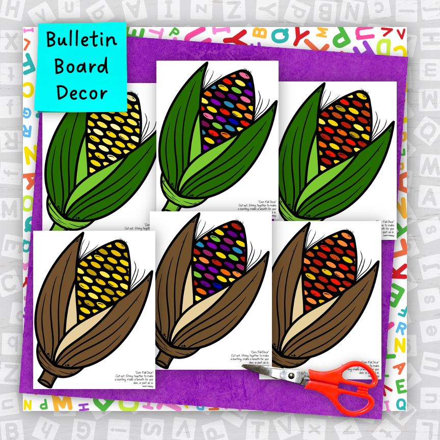 Fall Corn Craft and Bulletin Board Decor - Classful