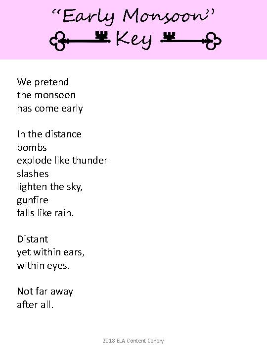 Inside Out & Back Again Fun Poem Scramble- Early Monsoon - Classful