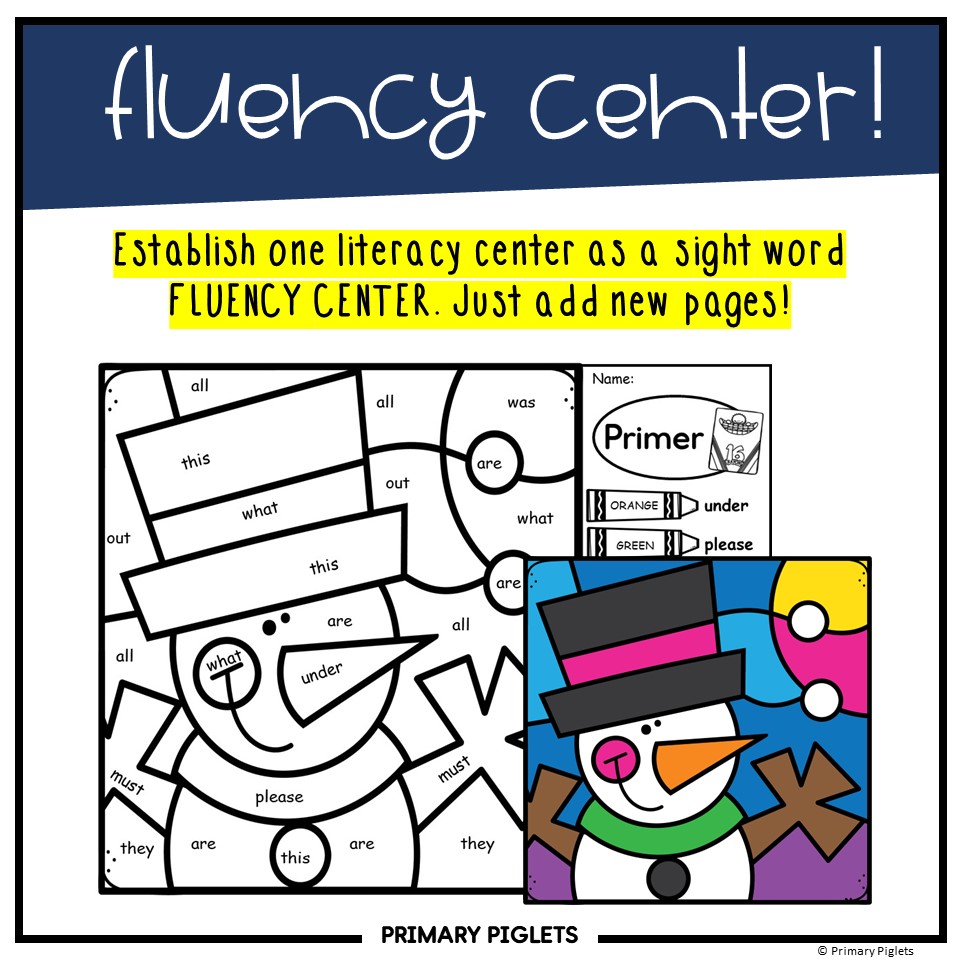 Winter Coloring Pages - Color by Sight Words Code Practice Sheets ...