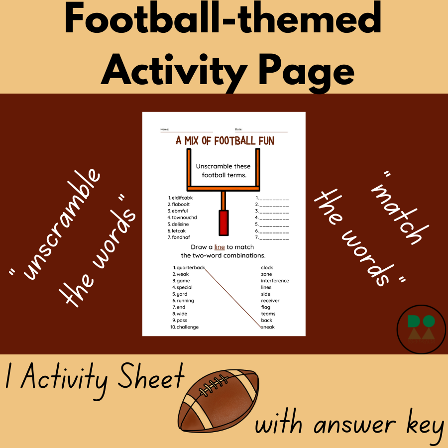 Football-themed Activity Book (activities for the young reader and ...